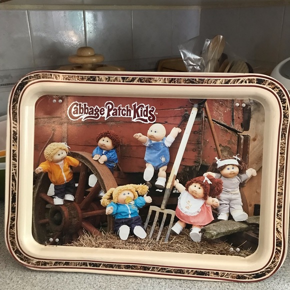 Vintage | Other | 8s Cabbage Patch Kids Tv Tray Metal Dinner Lap Tray ...